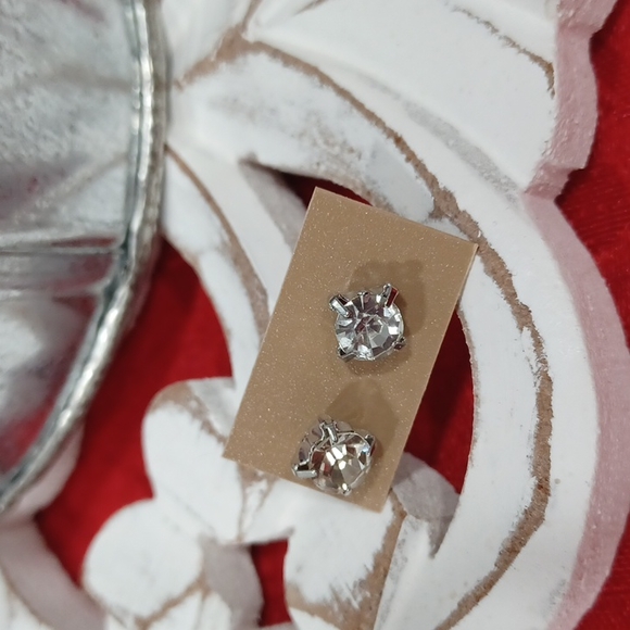 Jewelry | New Stud Jeweled Earrings Silver | Poshmark